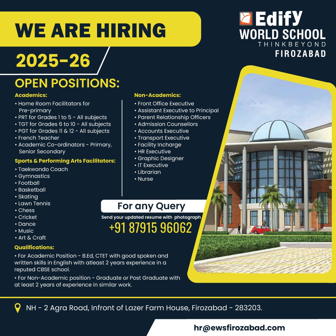 Careers - Edify World School Firozabad